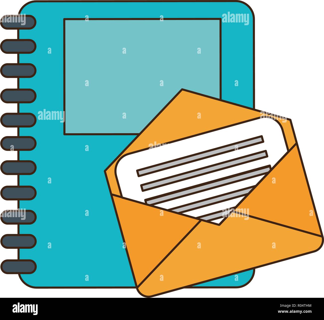 Business notes and envelope office elements vector illustration graphic ...