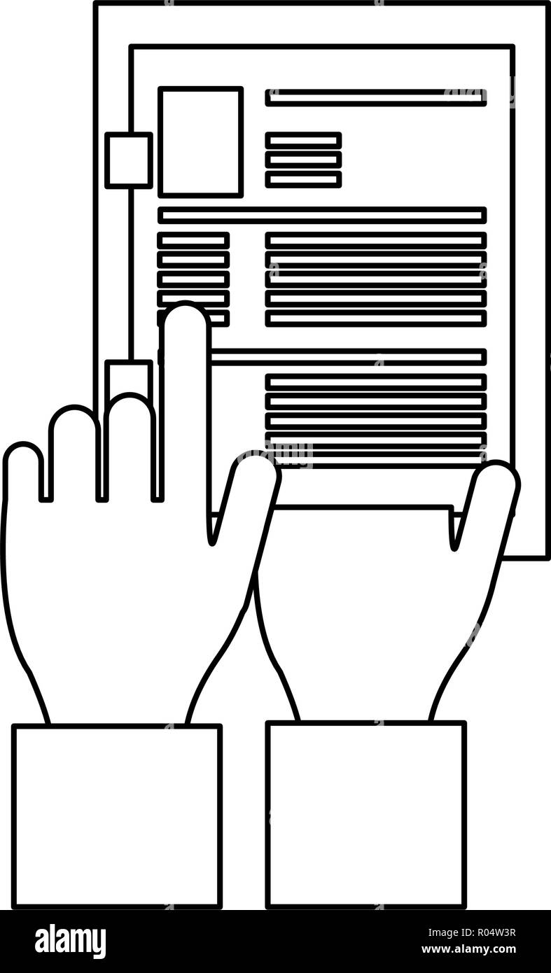 Businessman hands checking documents on clipboard vector illustration ...
