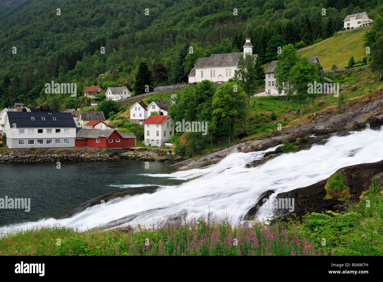 Hellesyltfossen Waterfall, Hellesylt Village, More og Romsdal County ...