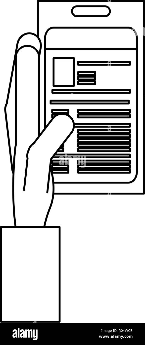 Hand using smartphone for business checking vector illustration graphic ...