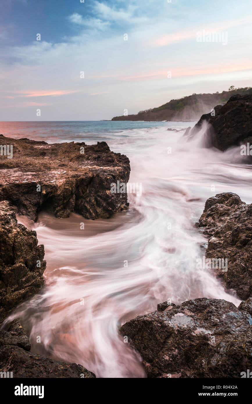 Montezuma Beach at sunset, Nicoya Peninsula, Puntarenas, Costa Rica ...