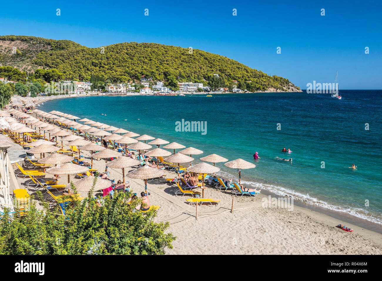 Beach on Poros Island, Saronic Island, Aegean Coast, Greek Islands ...
