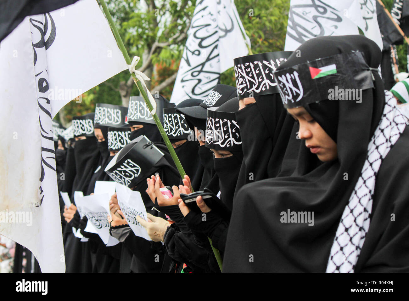 Female demonstrators seen during the rally. Muslims throughout ...