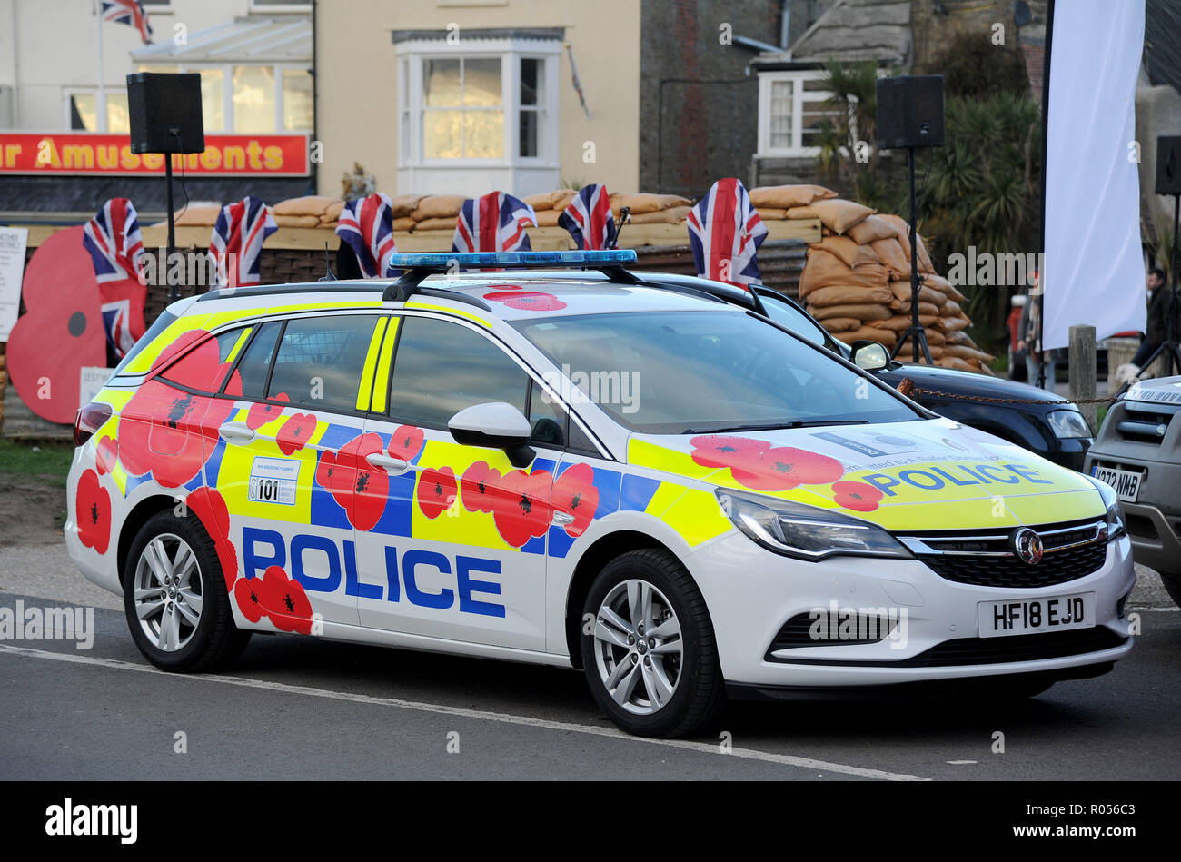 Poppy decorated Police car showing the force's support to the Royal ...