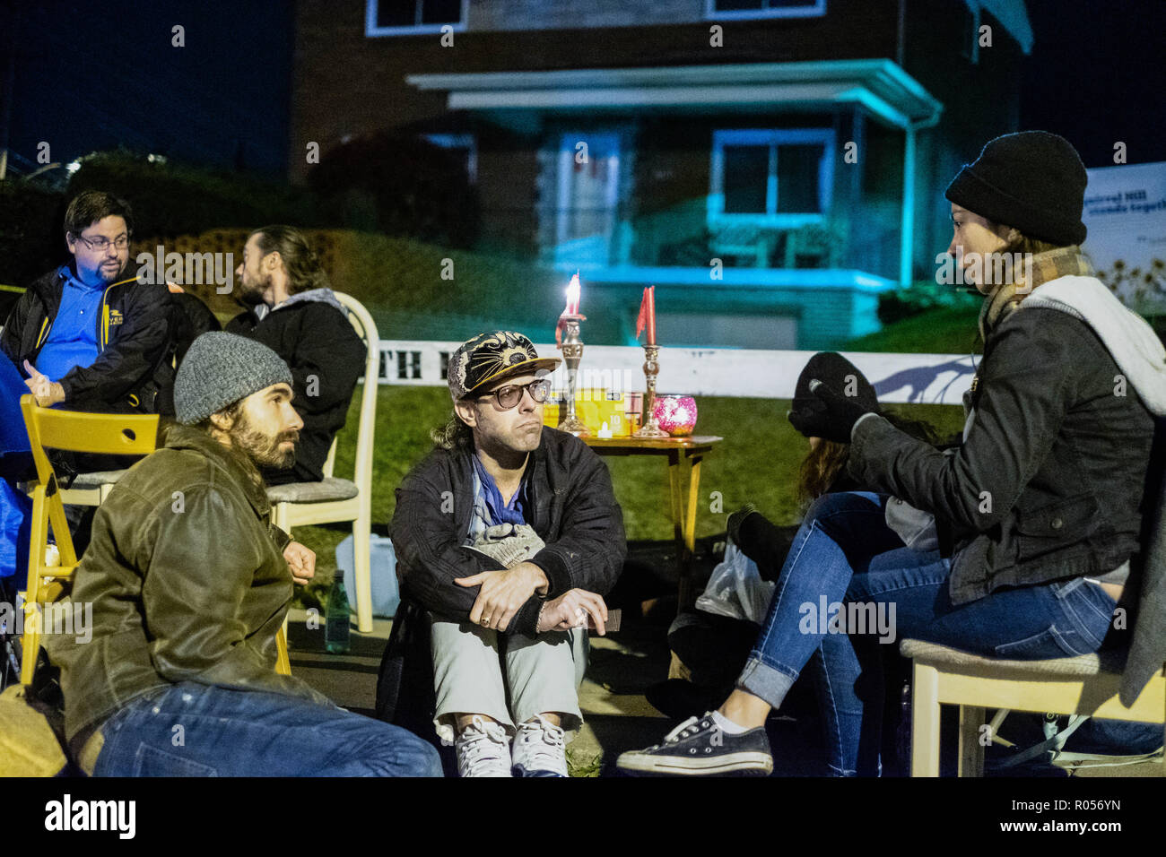 Pittsburgh, PA, USA. 30th Oct, 2018. John Cihon, Jeremy Colbert and ...