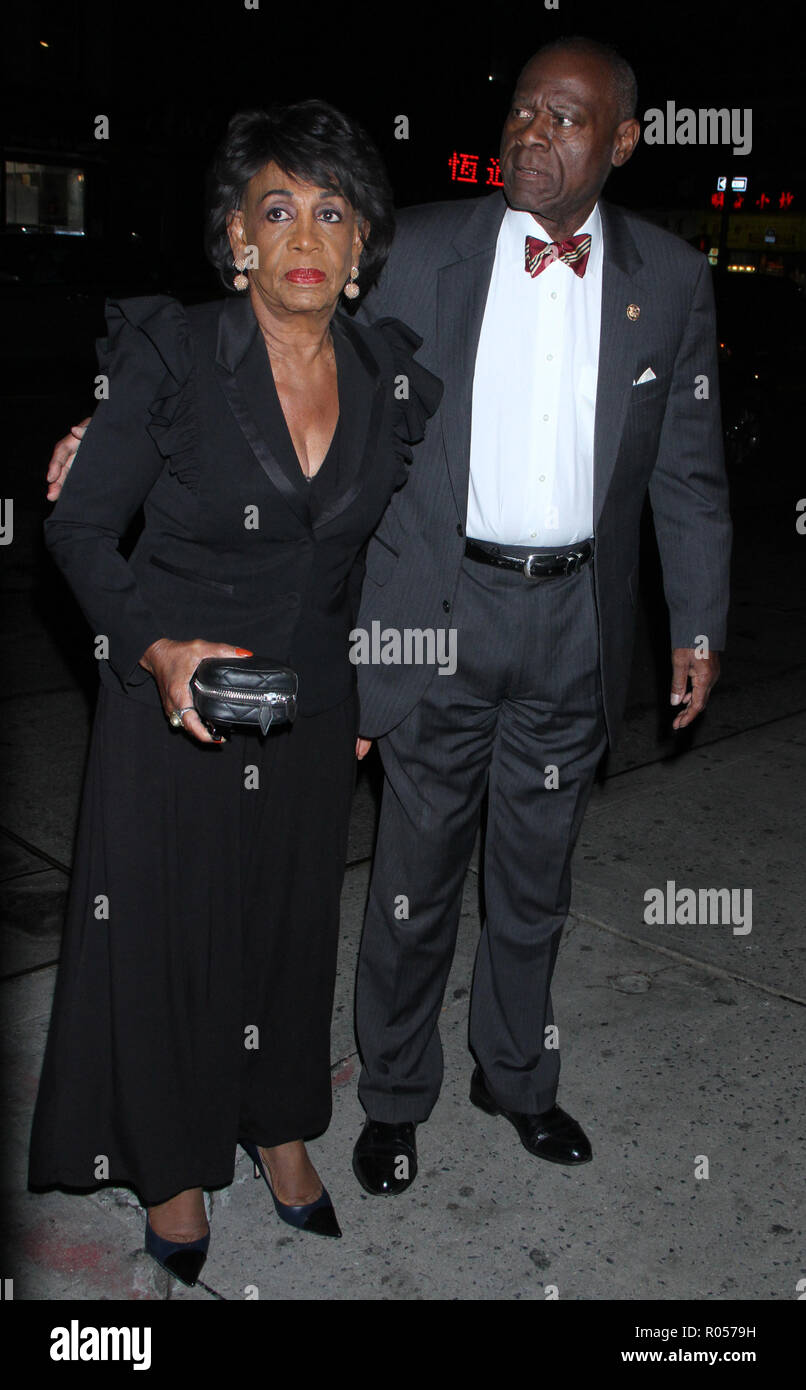 New York, NY, USA. 01st Nov, 2018. Maxine Waters, Sid Williams arriving ...
