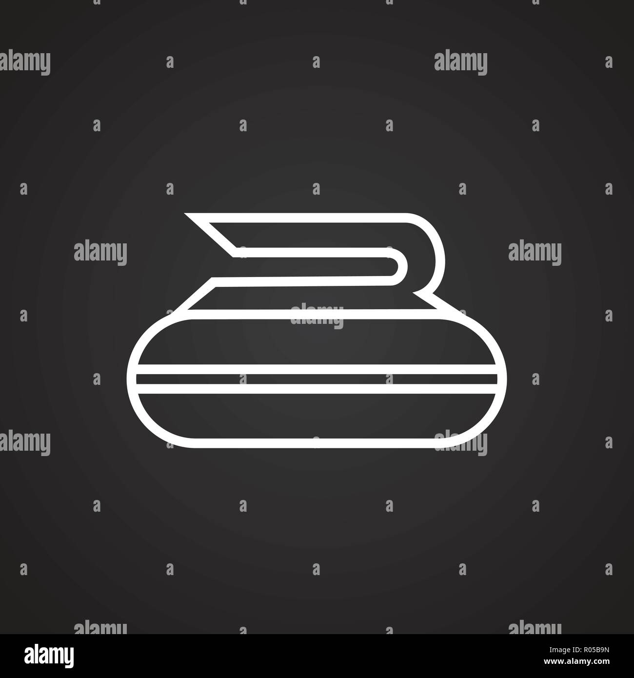 Curling stone thin line on black background Stock Vector Image & Art ...