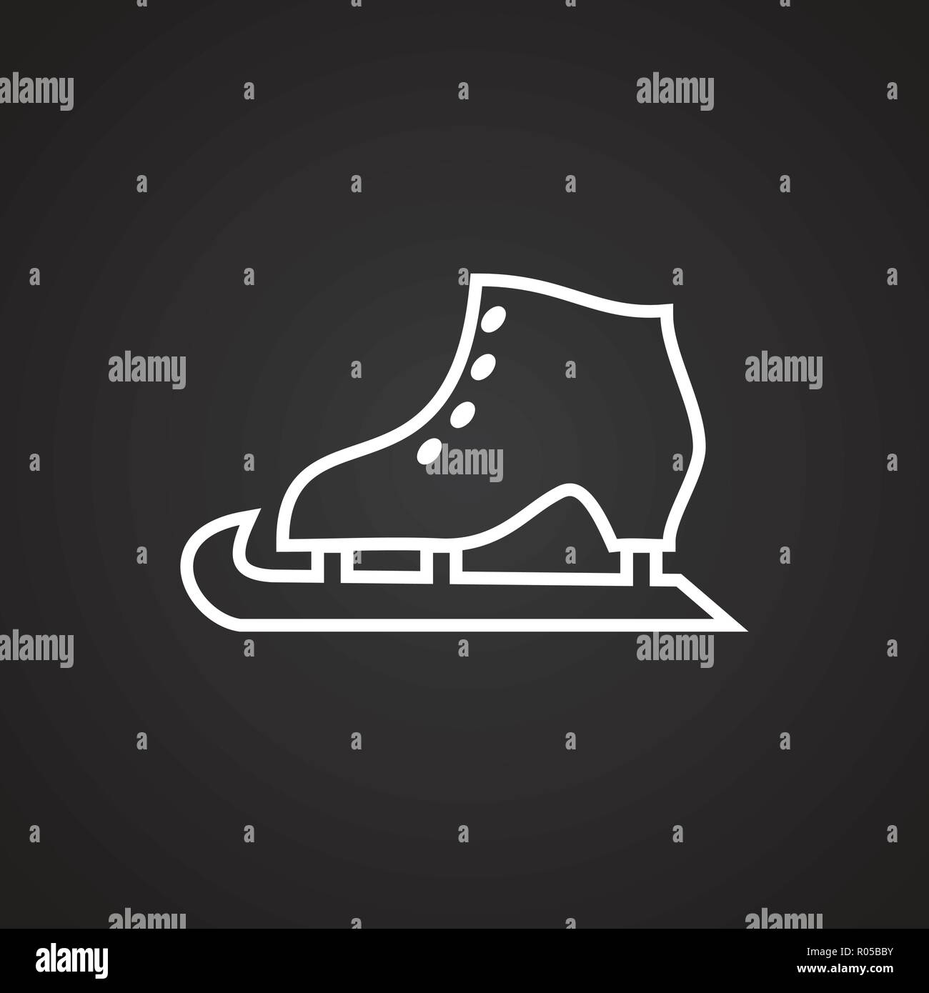 Ice skate thin line on black background Stock Vector Image & Art - Alamy