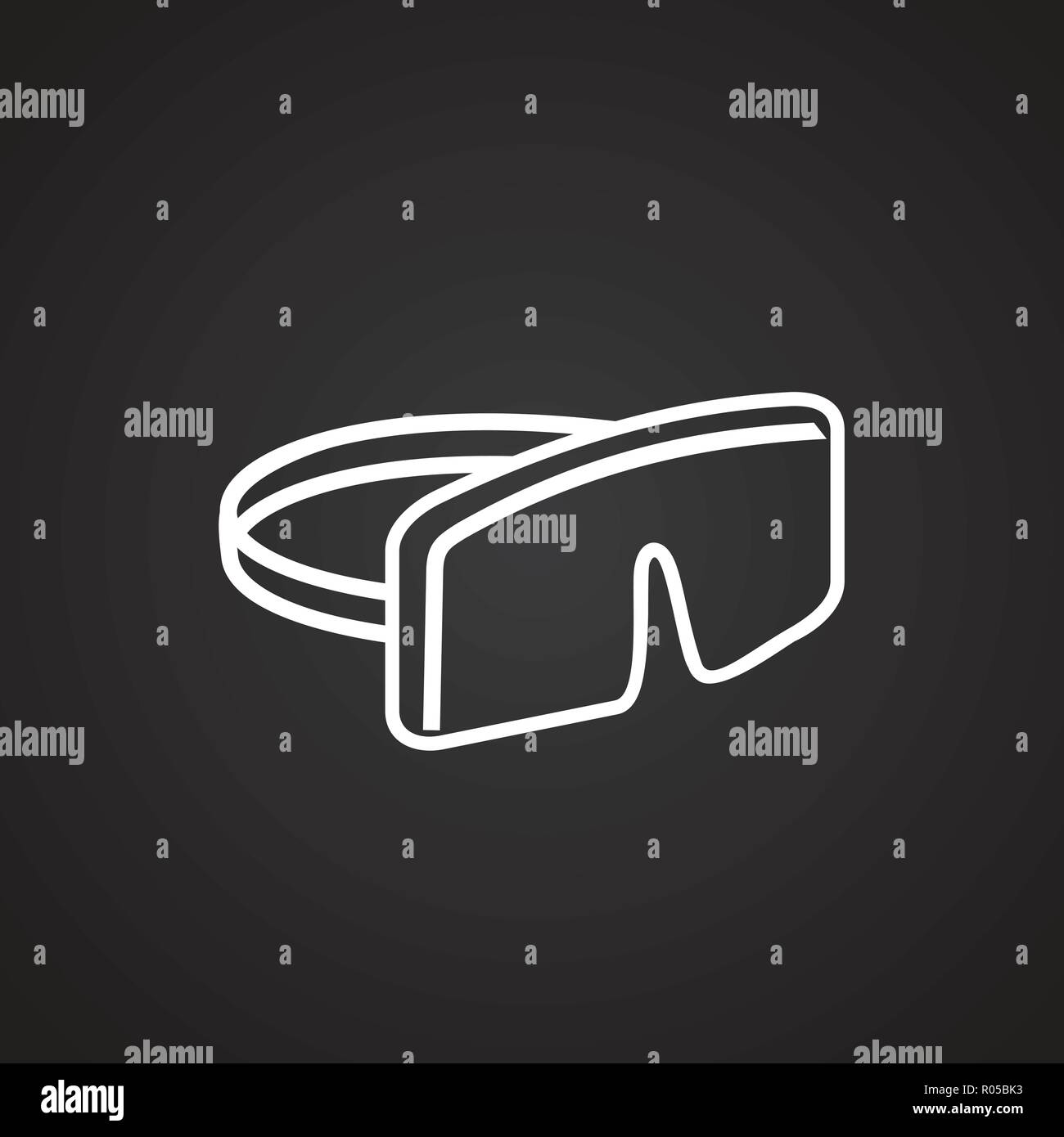Ski goggles thin line on black background Stock Vector Image & Art - Alamy