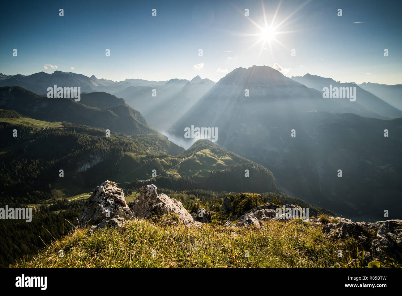 view from Jenner mountain, National park Berchtesgaden, Germany, Europe ...