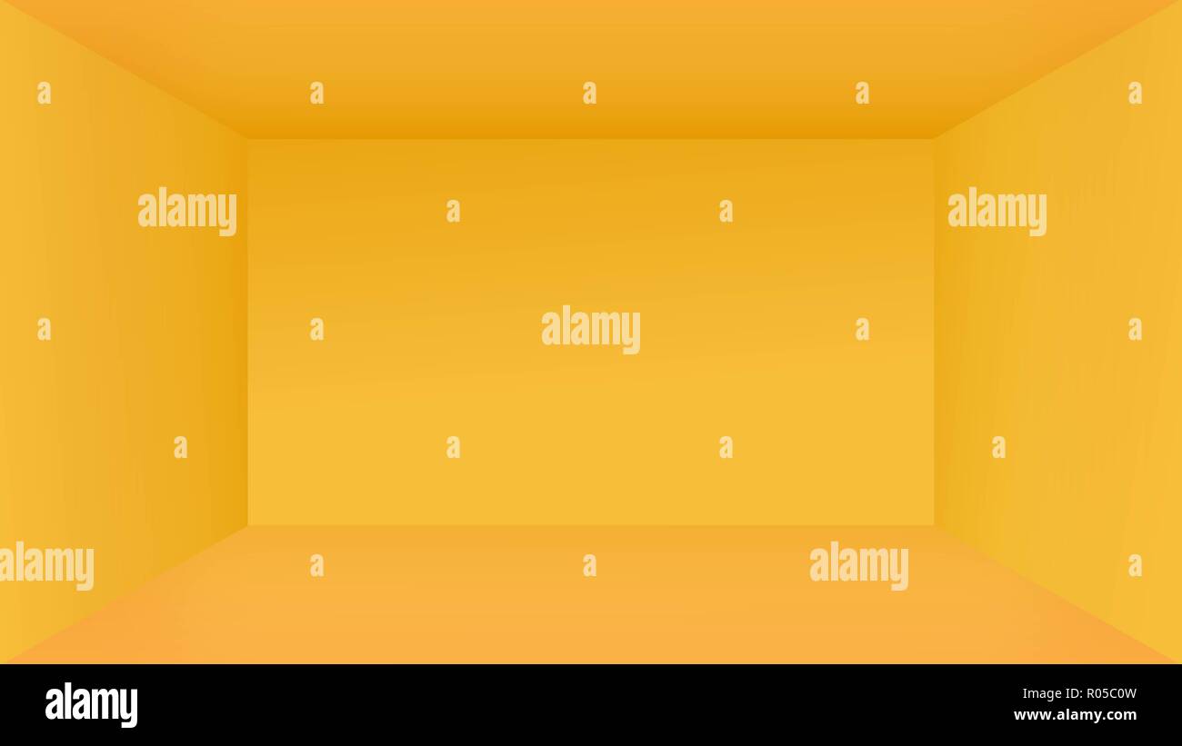 Yellow empty room studio gradient used for background and display of ...
