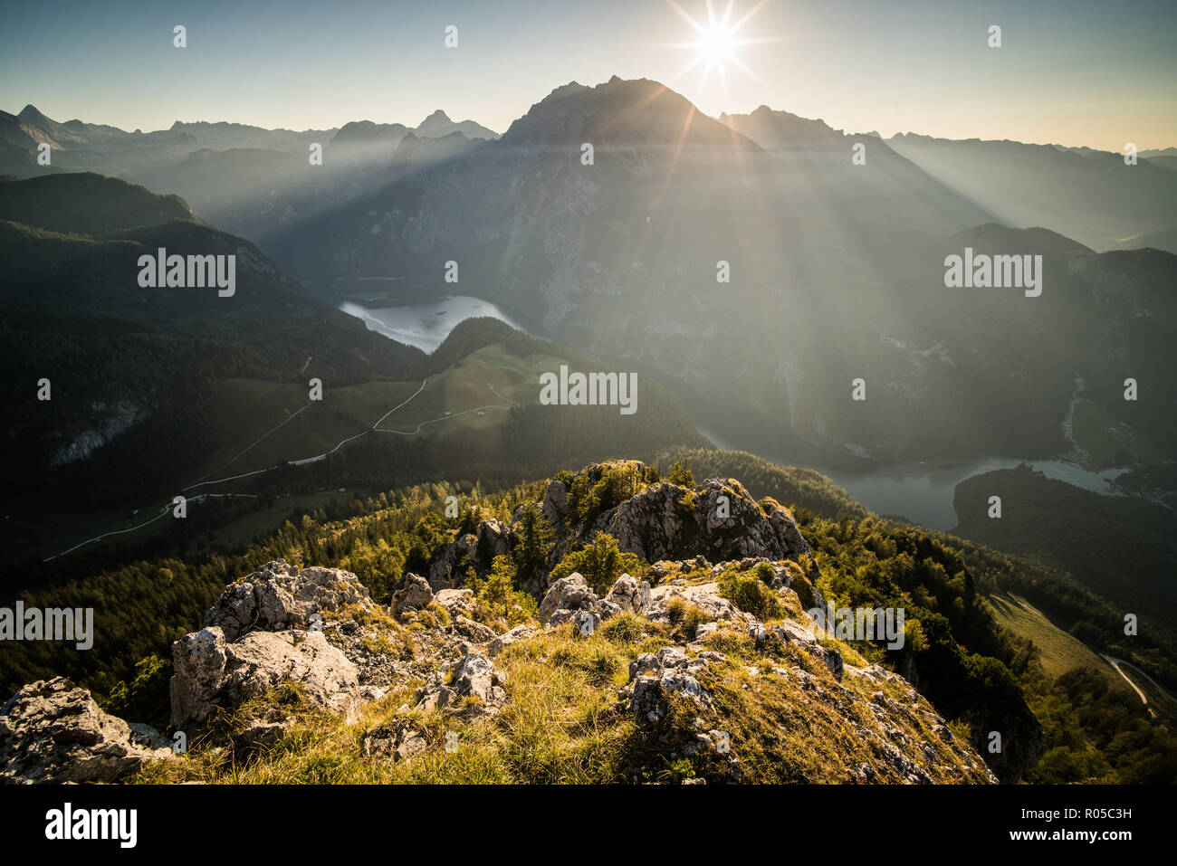view from Jenner mountain, National park Berchtesgaden, Germany, Europe ...