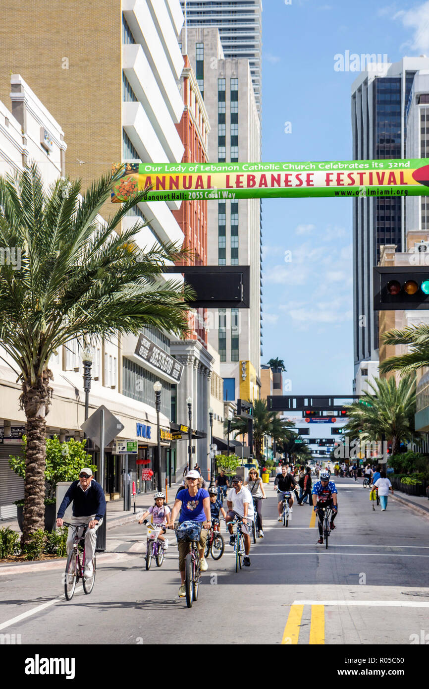 Miami Florida,Flagler Street,Bike Miami Days,community event,biking ...
