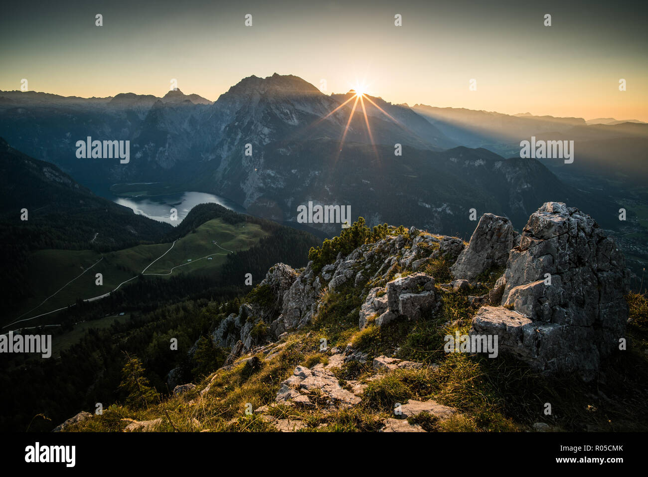 view from Jenner mountain, National park Berchtesgaden, Germany, Europe ...