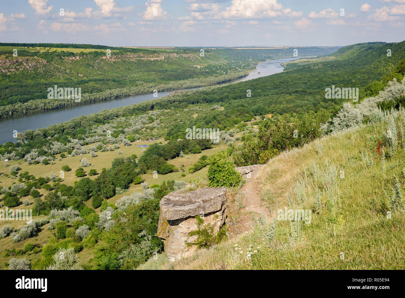 Typical view of Dniester river, Moldova Stock Photo - Alamy