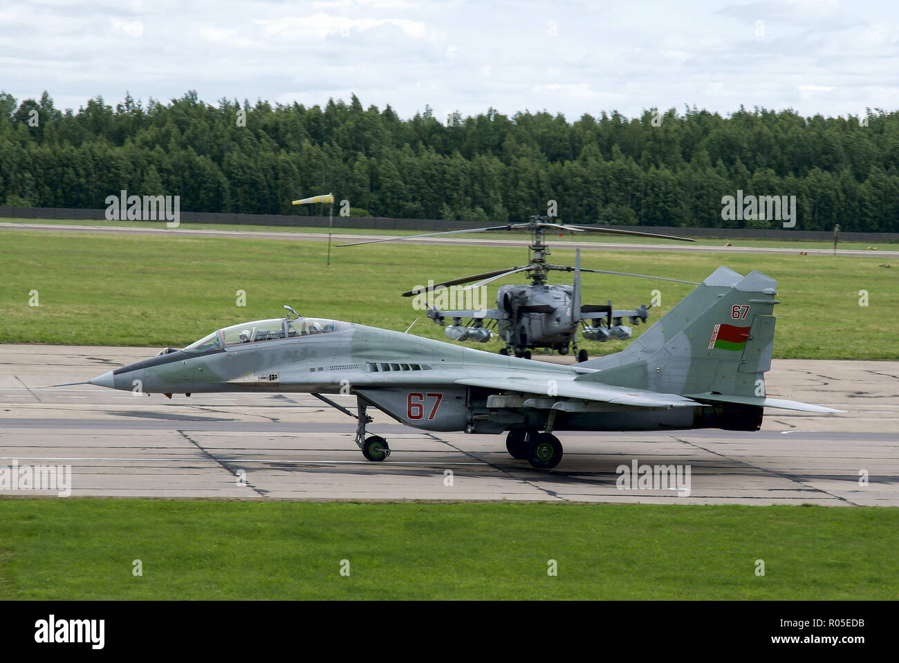 Belarus. Minsk. July 3, 2018. The Mikoyan MiG-29 is a twin-engine jet ...