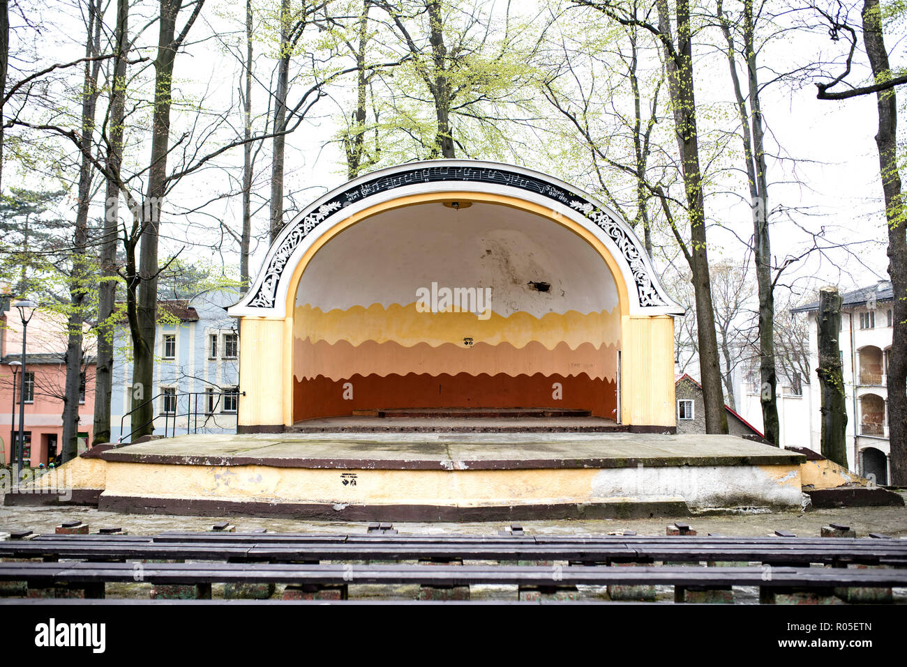 Concert stage in the spa resort in early spring Stock Photo - Alamy