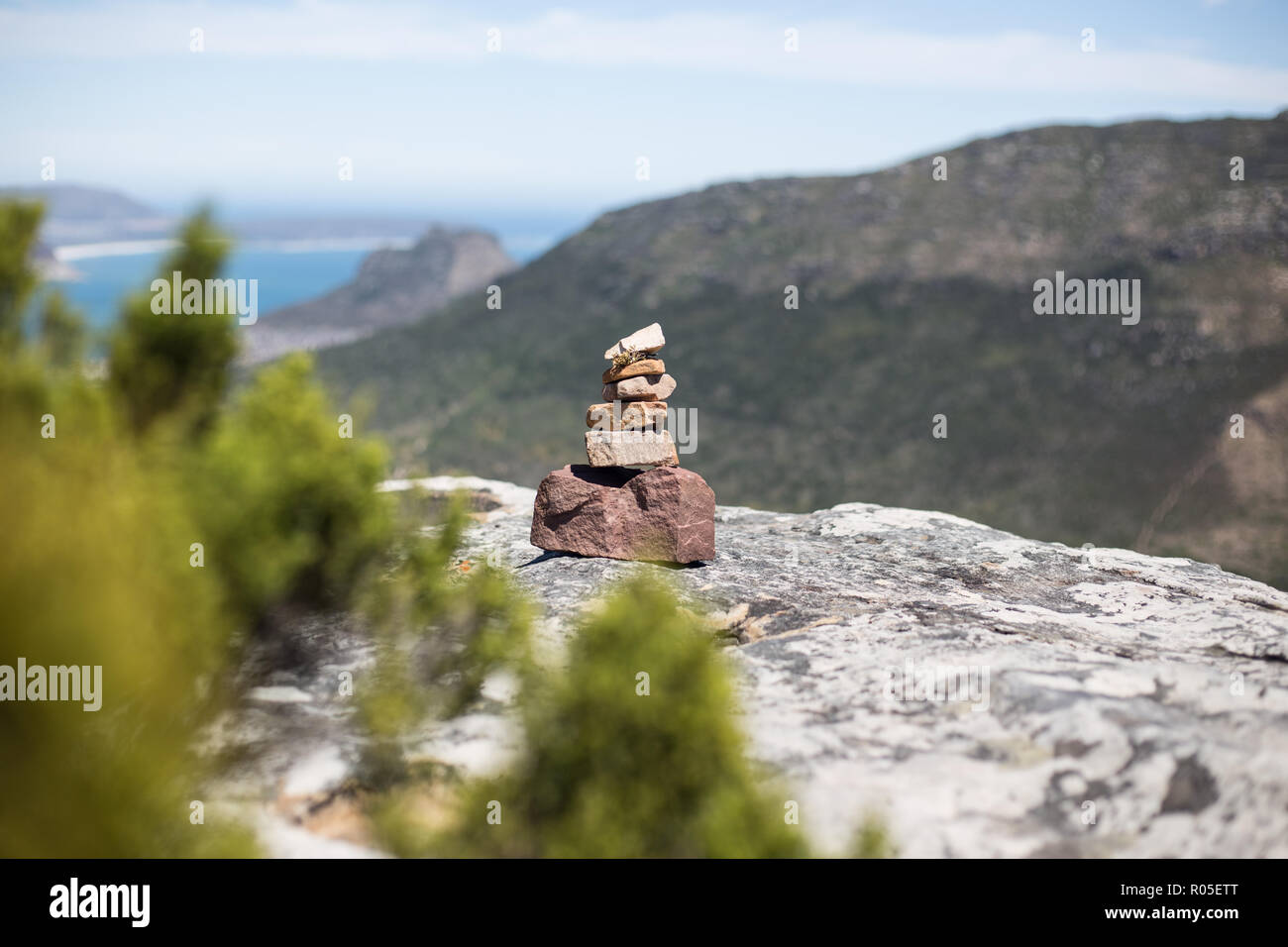 Stacked rocks on mountain top calm and peace concept zen Stock Photo ...