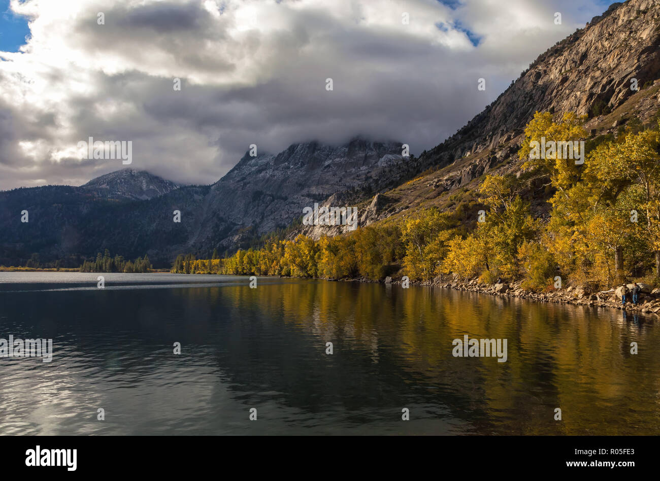 Silver Lake at early fall, with Carson Peak covers with clouds, June ...