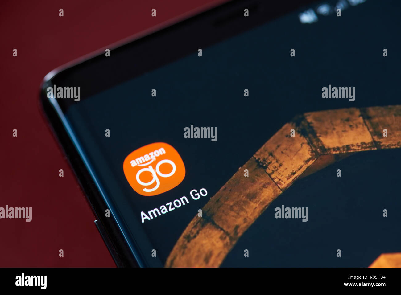 New york, USA - November 1, 2018: Amazon go app icon on smartphone ...