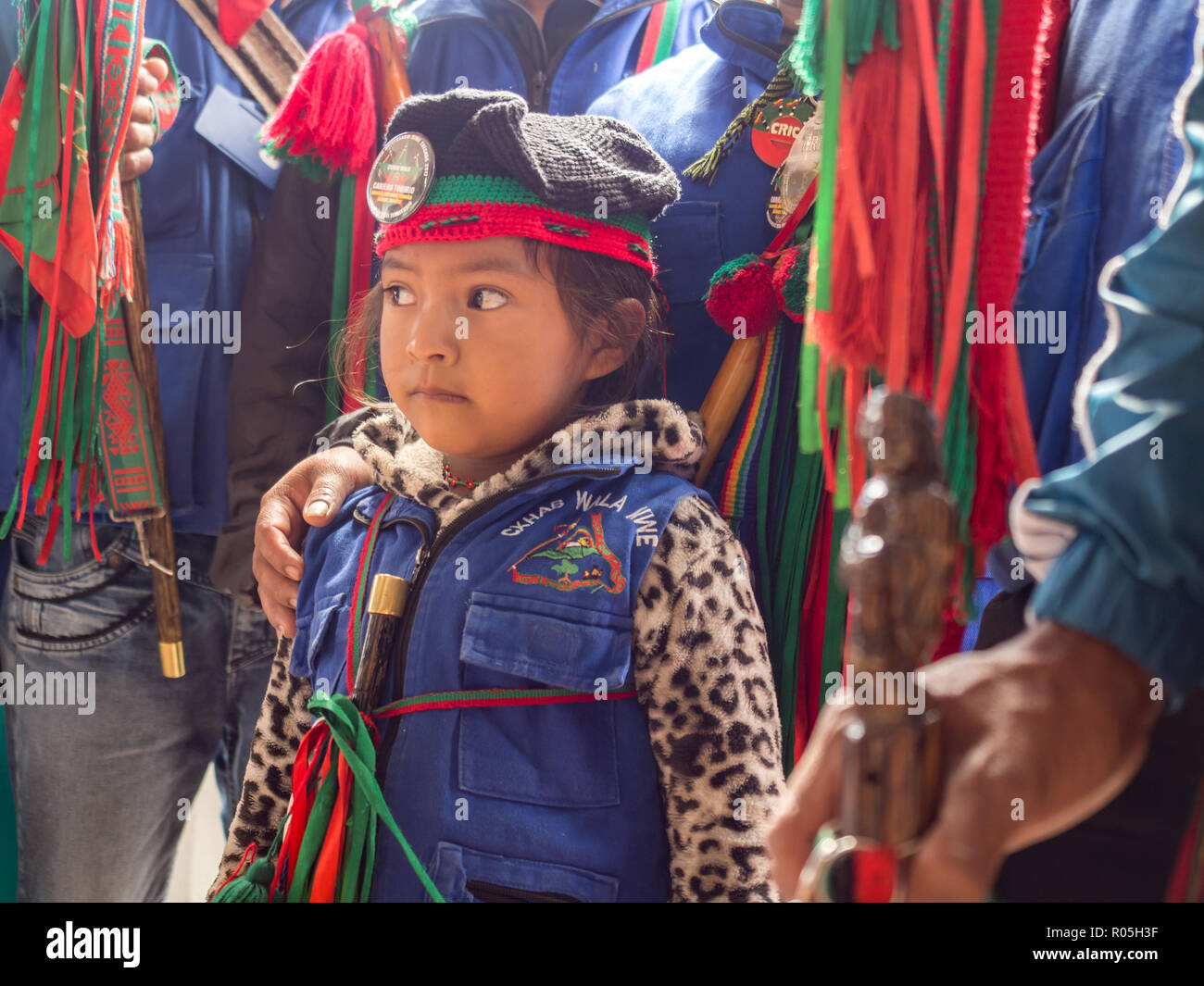 Bogota, Colombia - December 01, 2017: A tribe from the north of ...