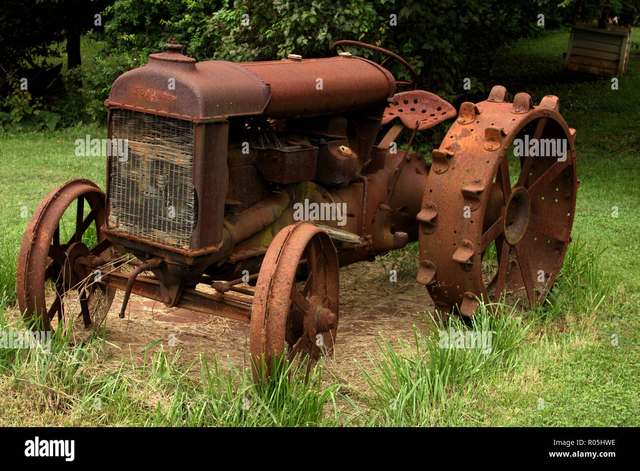 Old rusty tractor at farm Stock Photo - Alamy