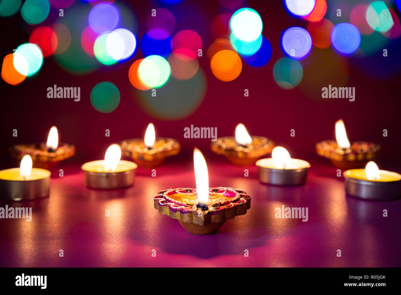 Happy Diwali - Clay Diya lamps lit during Dipavali, Hindu festival of ...