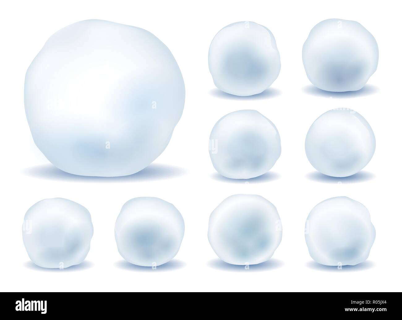 Snowballs isolated. Snowball boules set, weather snow balls for ...