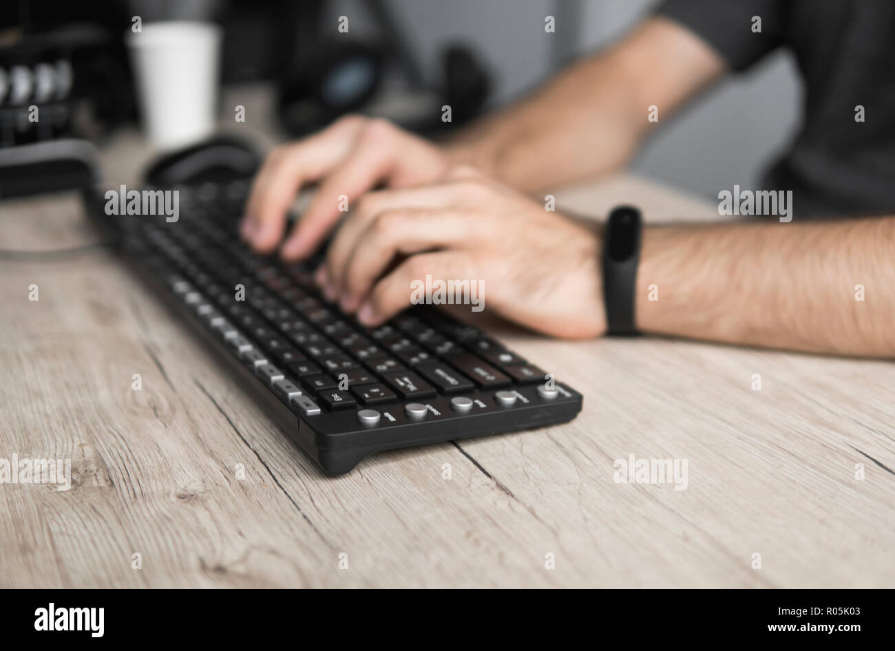 Black Hand On Computer Keyboard Stock Photos & Black Hand On Computer ...