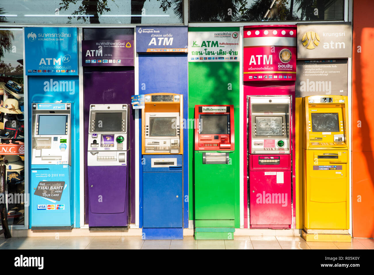 Nakhon Ratchasima, Thailand - October 10, 2018: Outdoor ATM cash ...