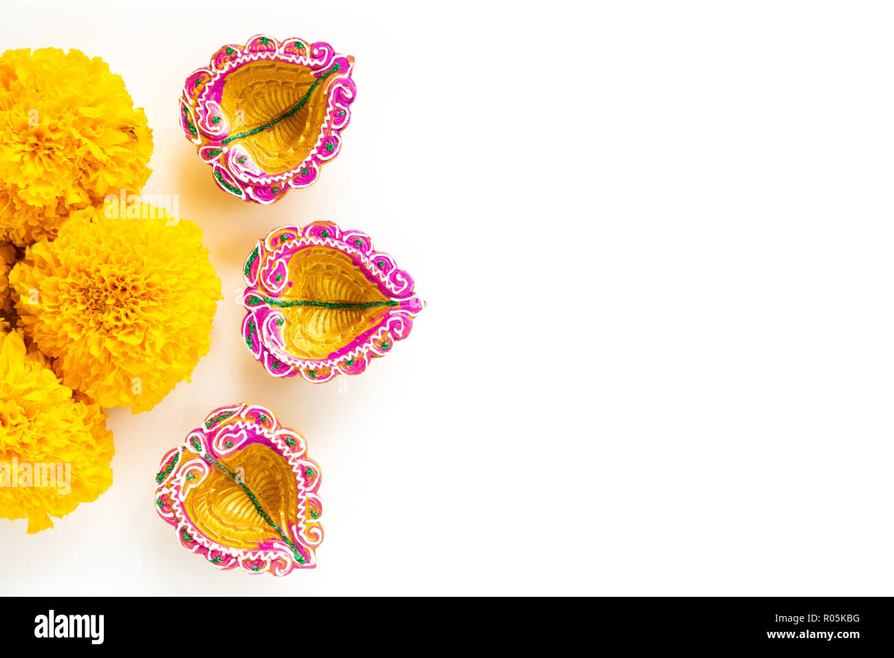 Happy Diwali - Clay Diya lamps lit during Dipavali, Hindu festival of ...