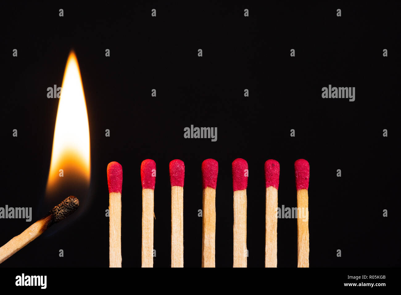 Row matchsticks burning High Resolution Stock Photography and Images ...