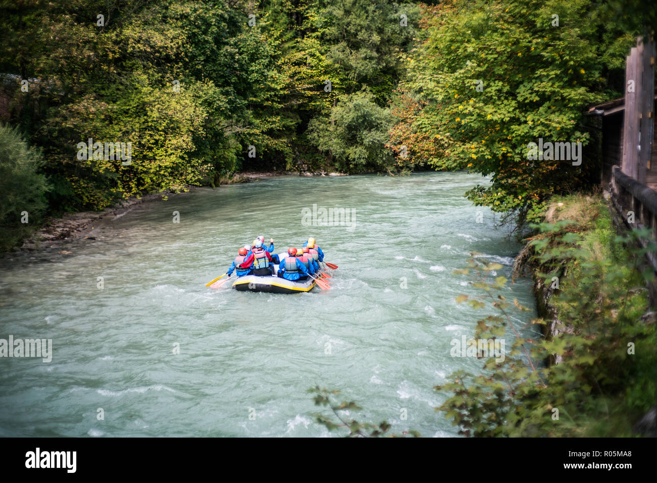 rafting on the river, Berchtesgaden National Park, Germany, Europe ...