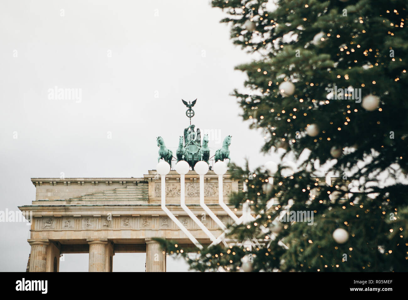 Christmas tree in Berlin in Germany on the square next to the ...