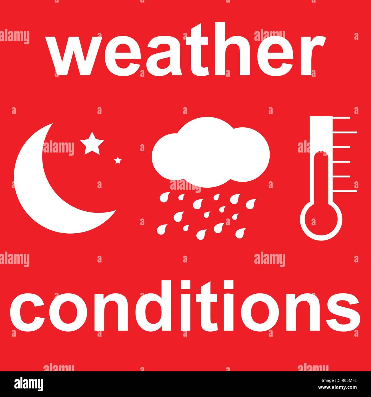Different weather conditions: night, rain, temperature Stock Vector ...