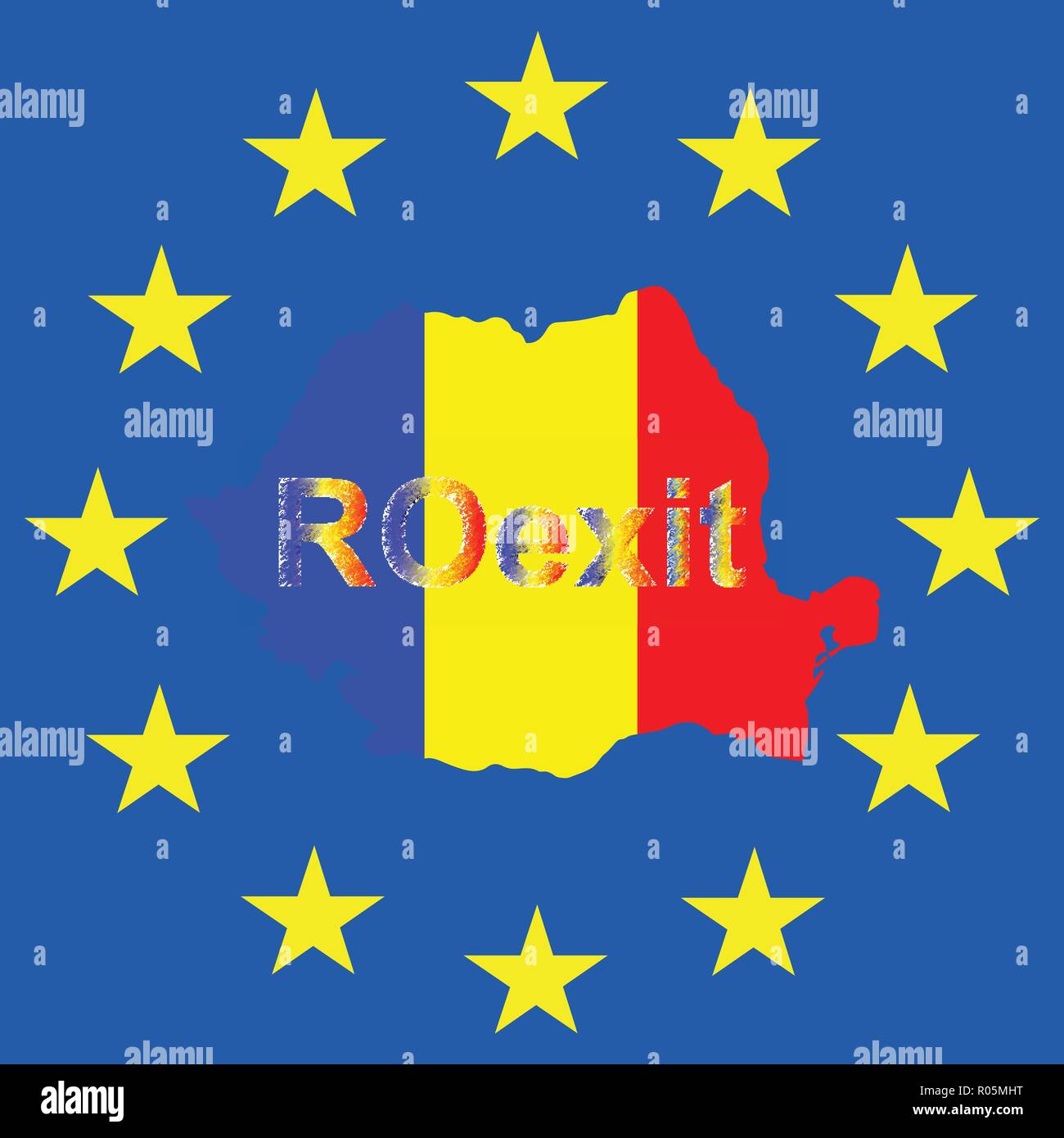 Roexit concept, Romania EU exit, conceptual vector Stock Vector Image ...