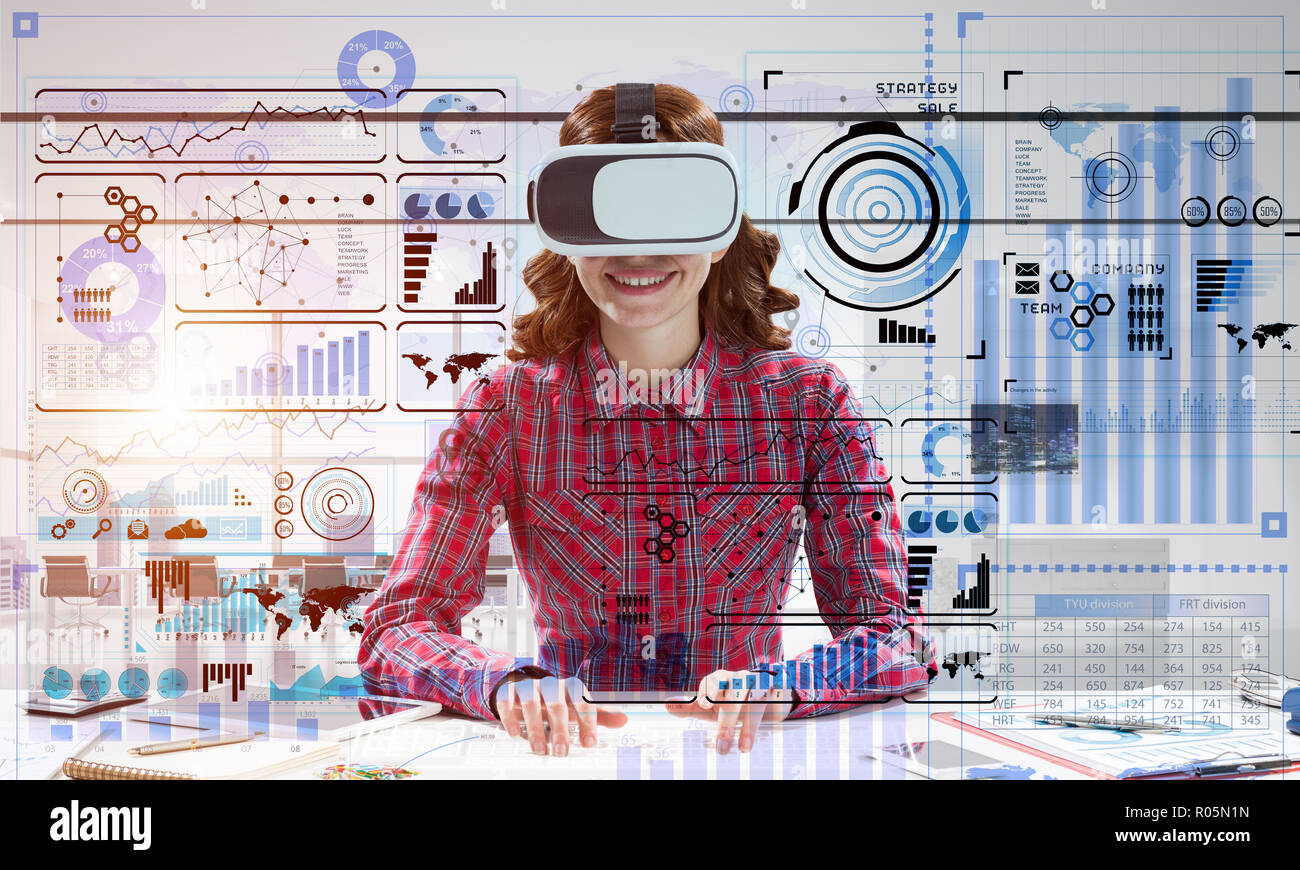Virtual reality experience Stock Photo - Alamy