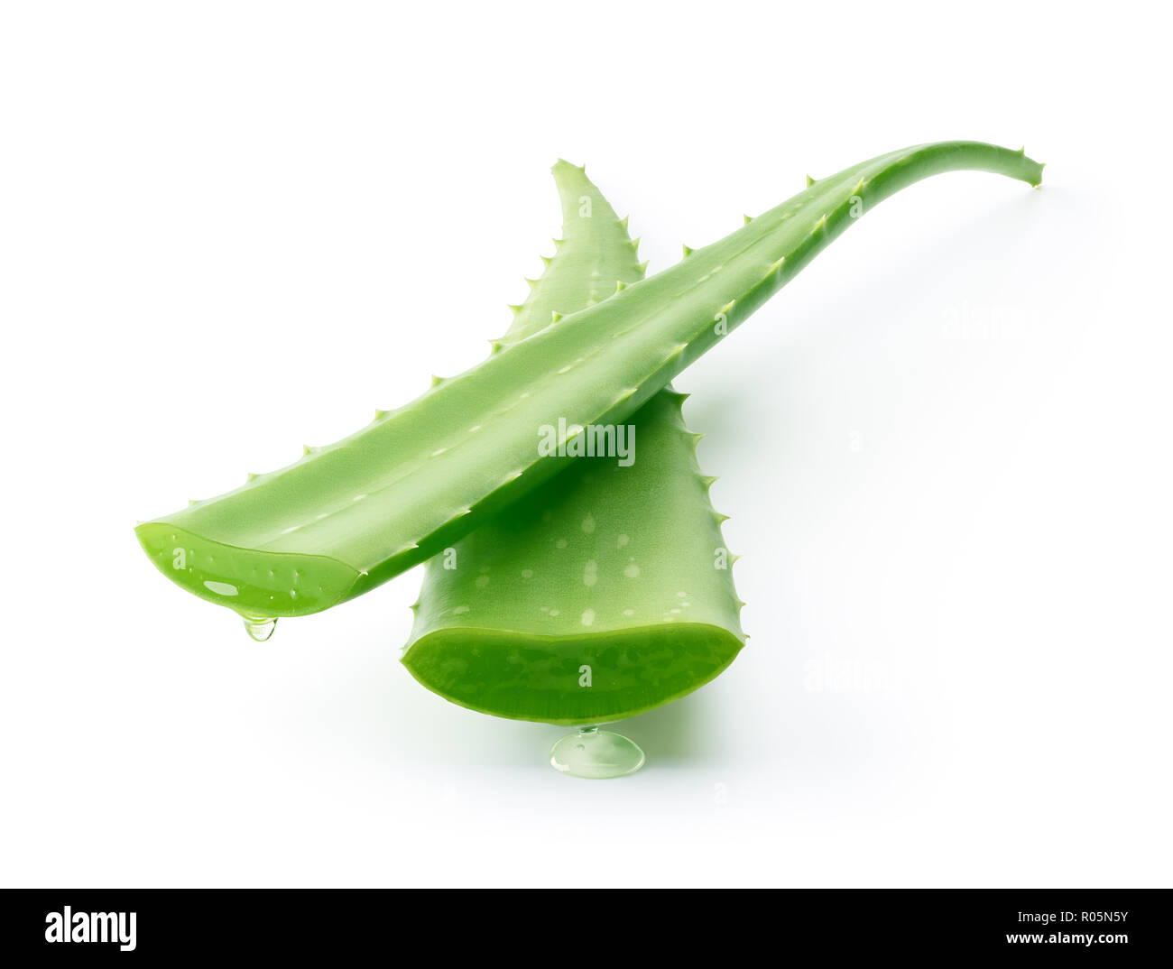 Aloe vera dripping on white background - clipping path included Stock ...