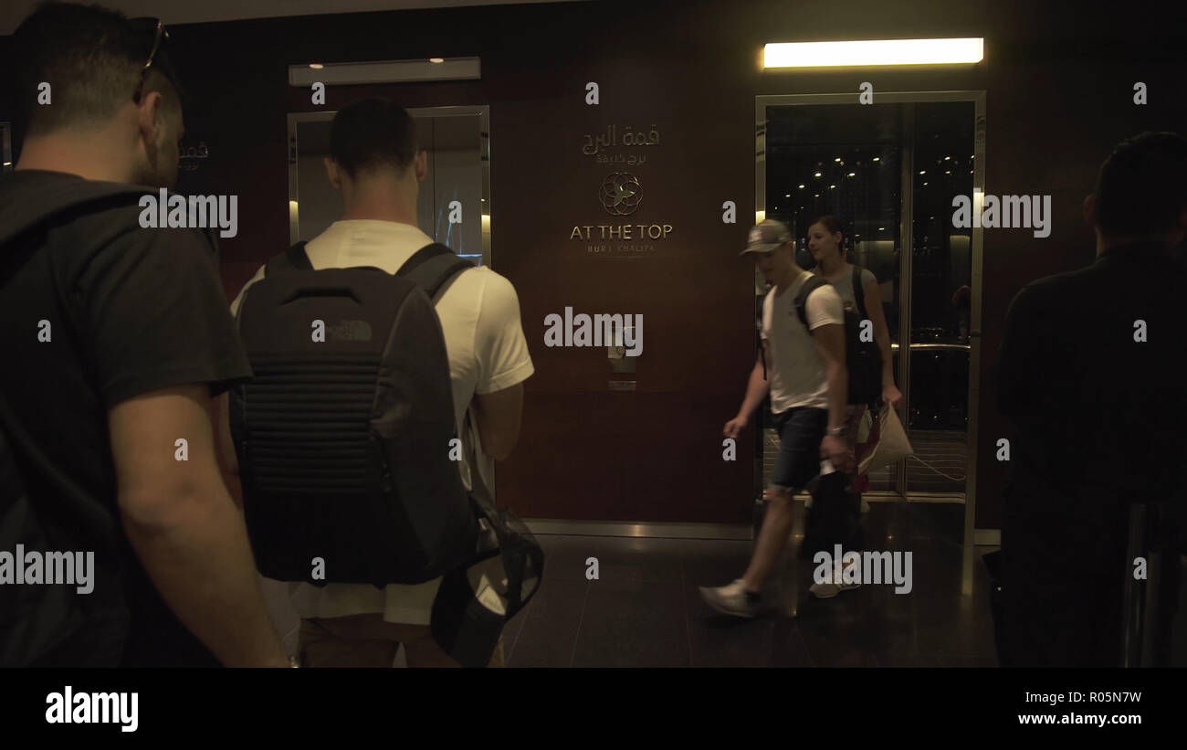 People are waiting for the elevator to the world's tallest observation ...