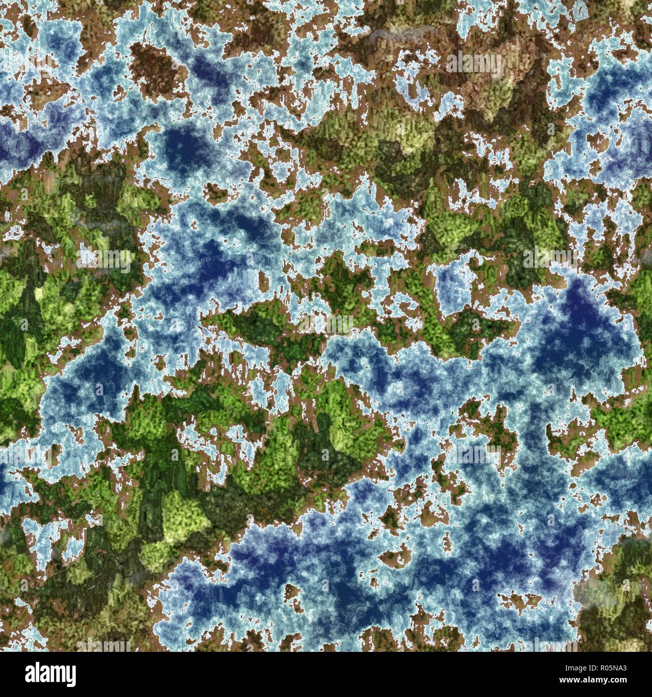 Fantasy planet terrain illustration seamless texture or background ...