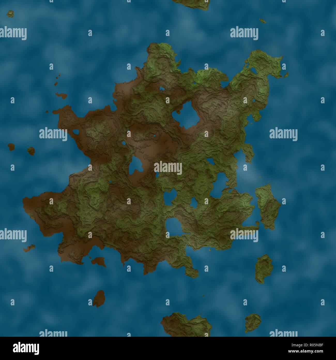 Fantasy planet terrain illustration seamless texture or background ...