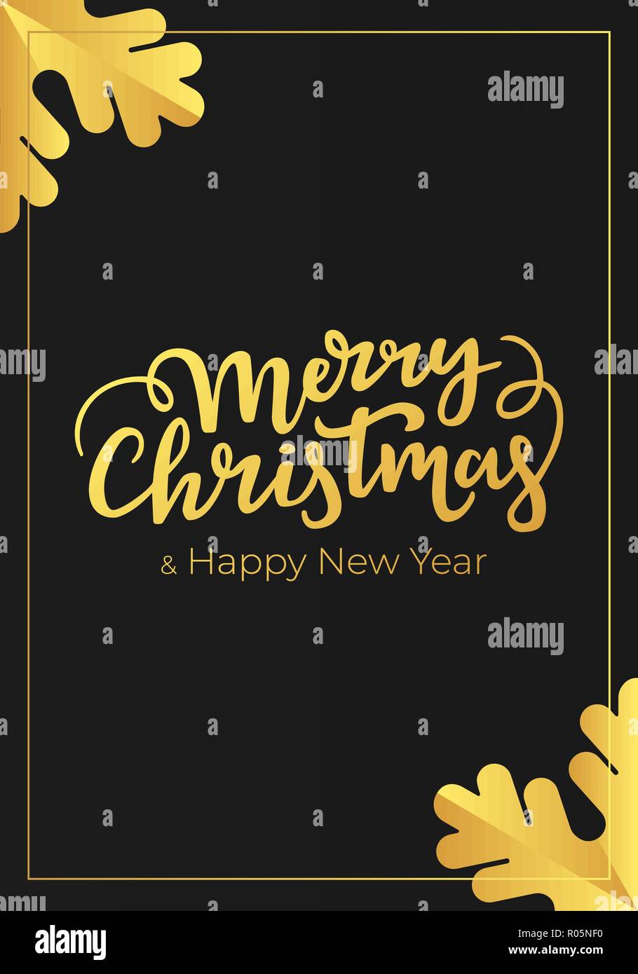 Luxury typographic festive postcard with Christmas and New Year ...