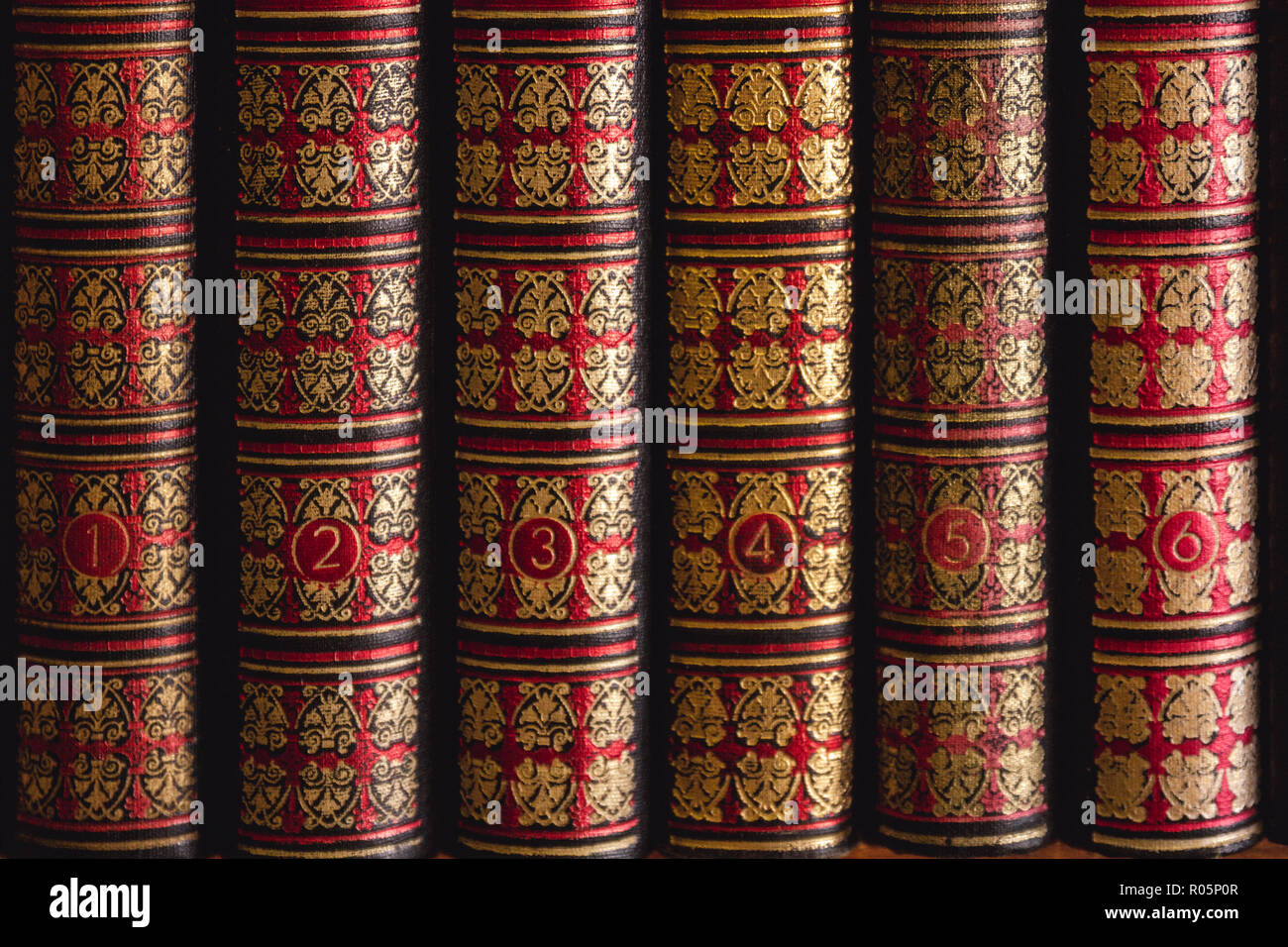 Close view of religious books in library Stock Photo - Alamy