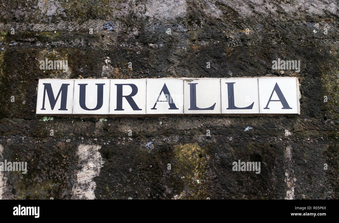 Wall (Muralla) In Intramuros, Manila, Philippines Stock Photo - Alamy