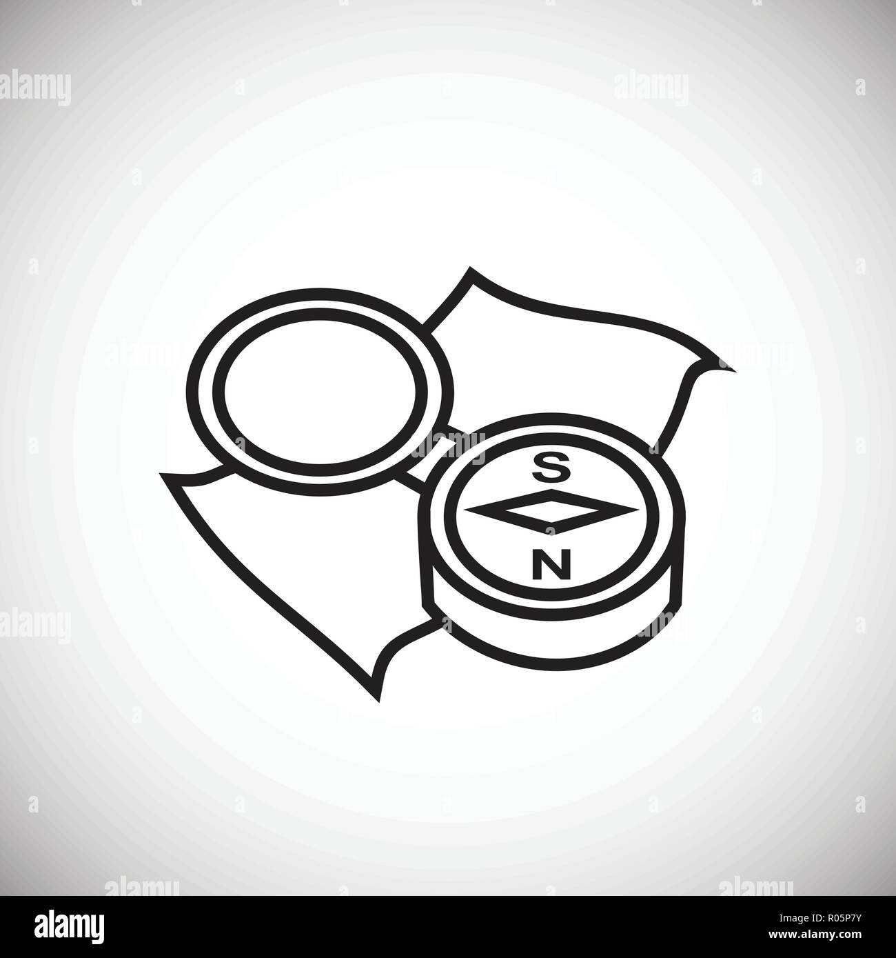 Compass on map thin line on white background Stock Vector Image & Art ...