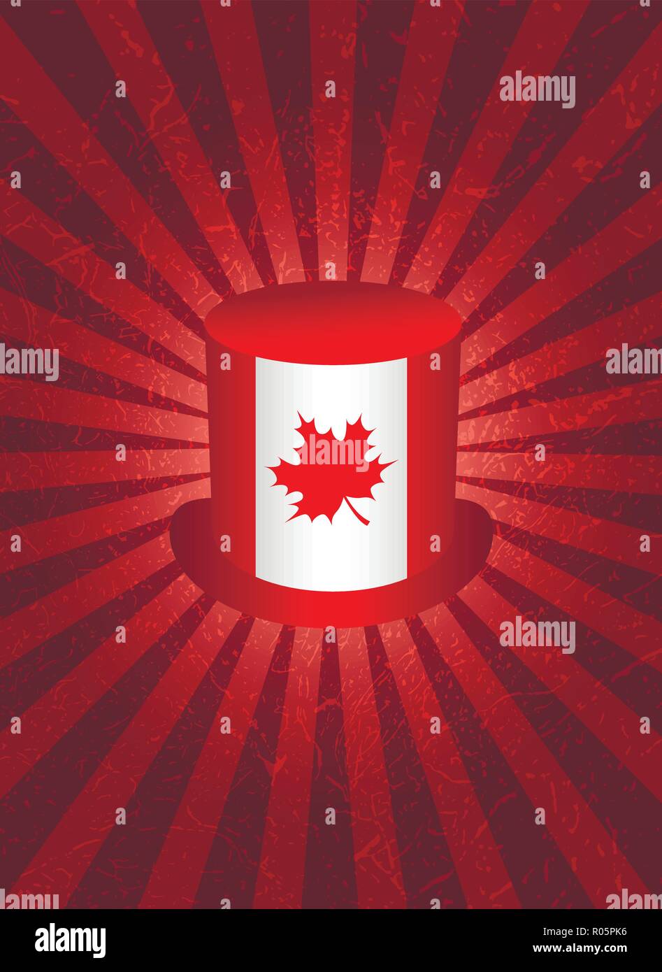 Background with symbols of Canada. Top Hat. Symbolic flag of Canada ...