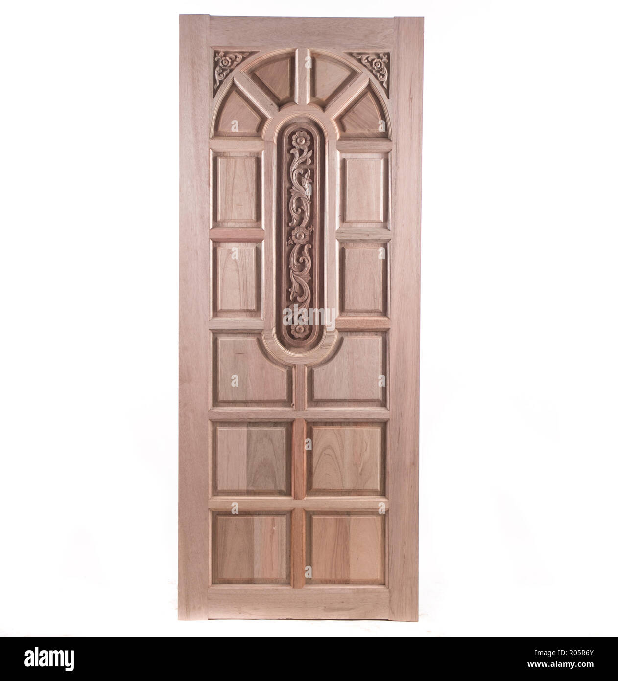 Door made of wood isolated on white background Stock Photo - Alamy