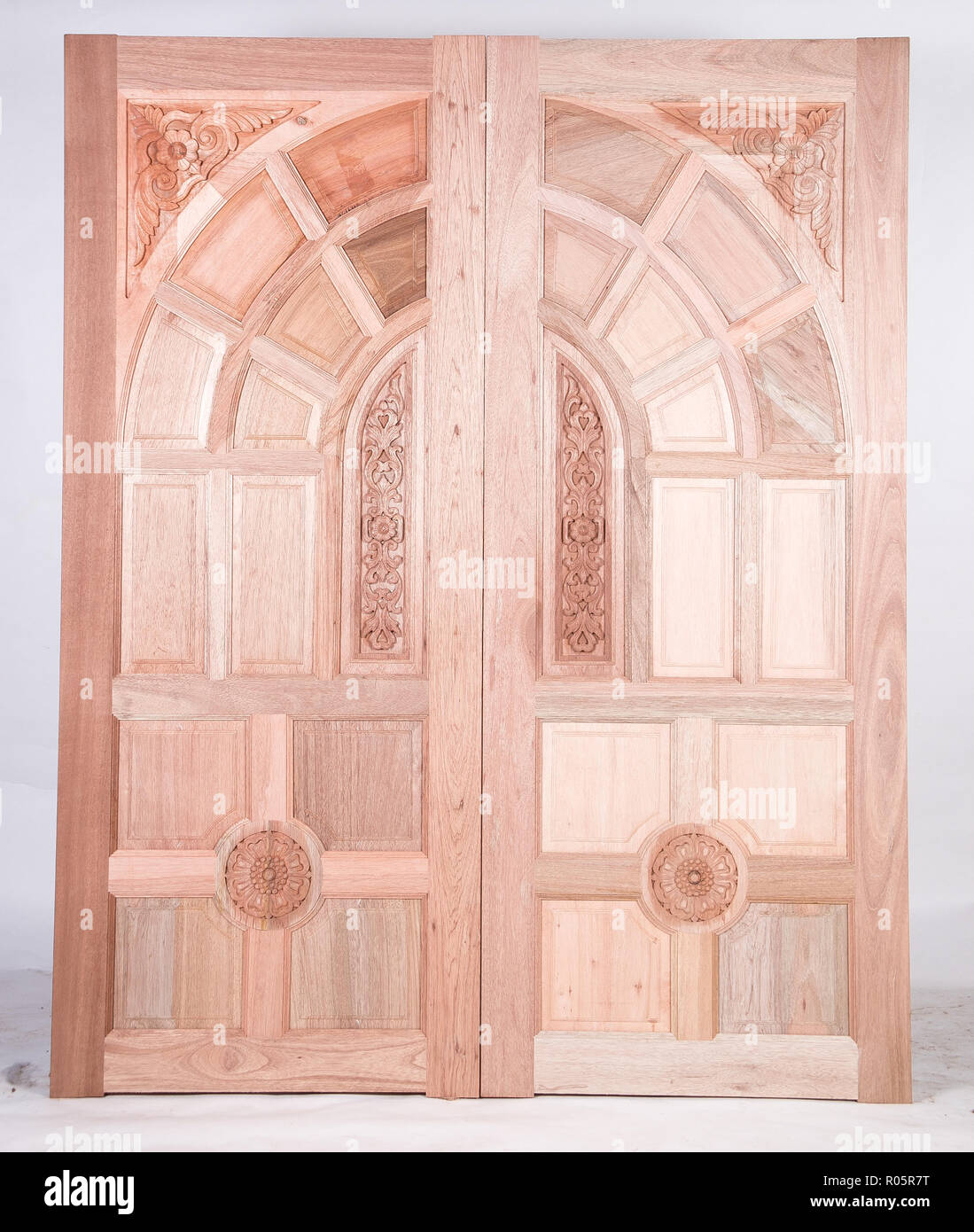 Door made of wood isolated on white background Stock Photo - Alamy