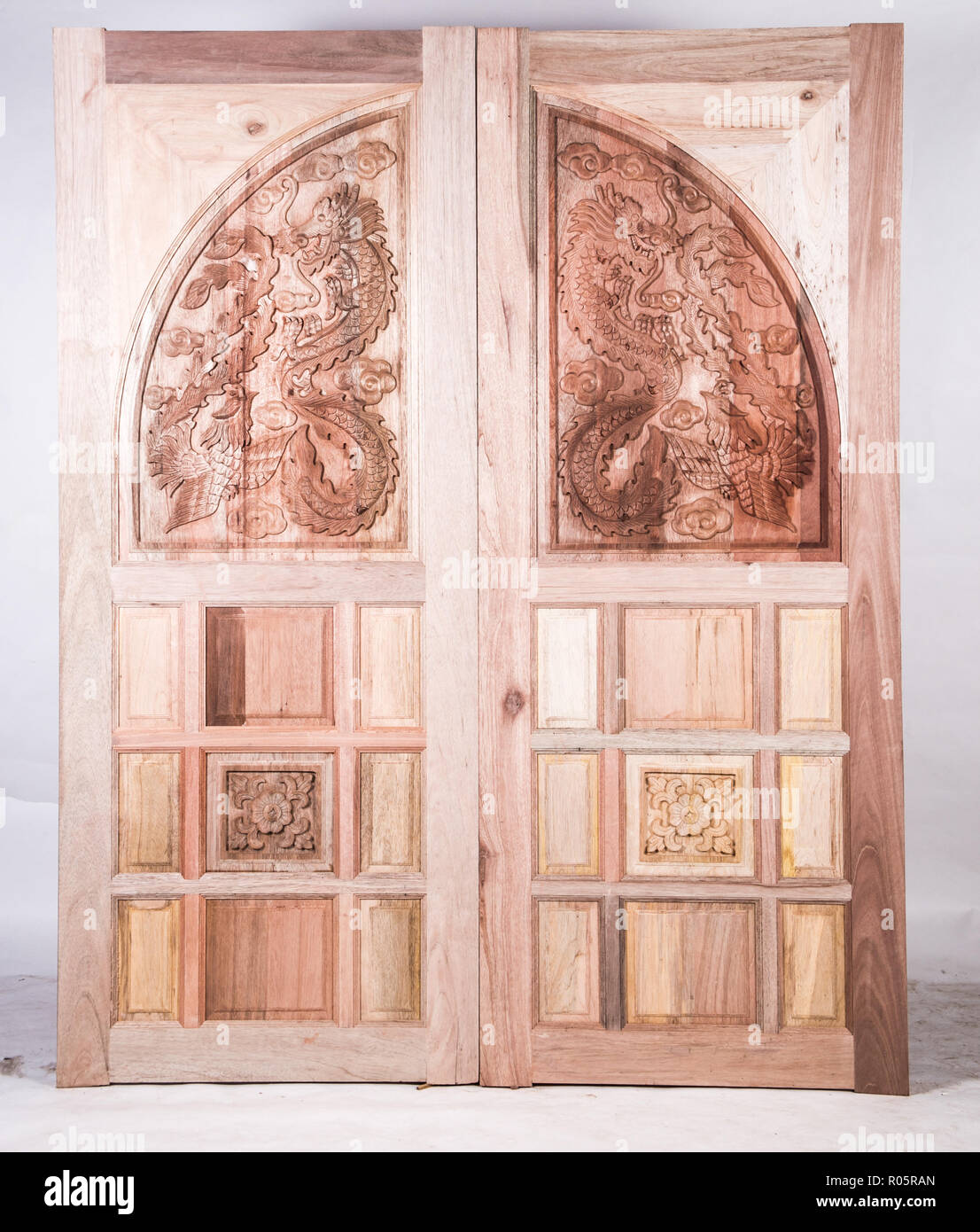 Door made of wood isolated on white background Stock Photo - Alamy