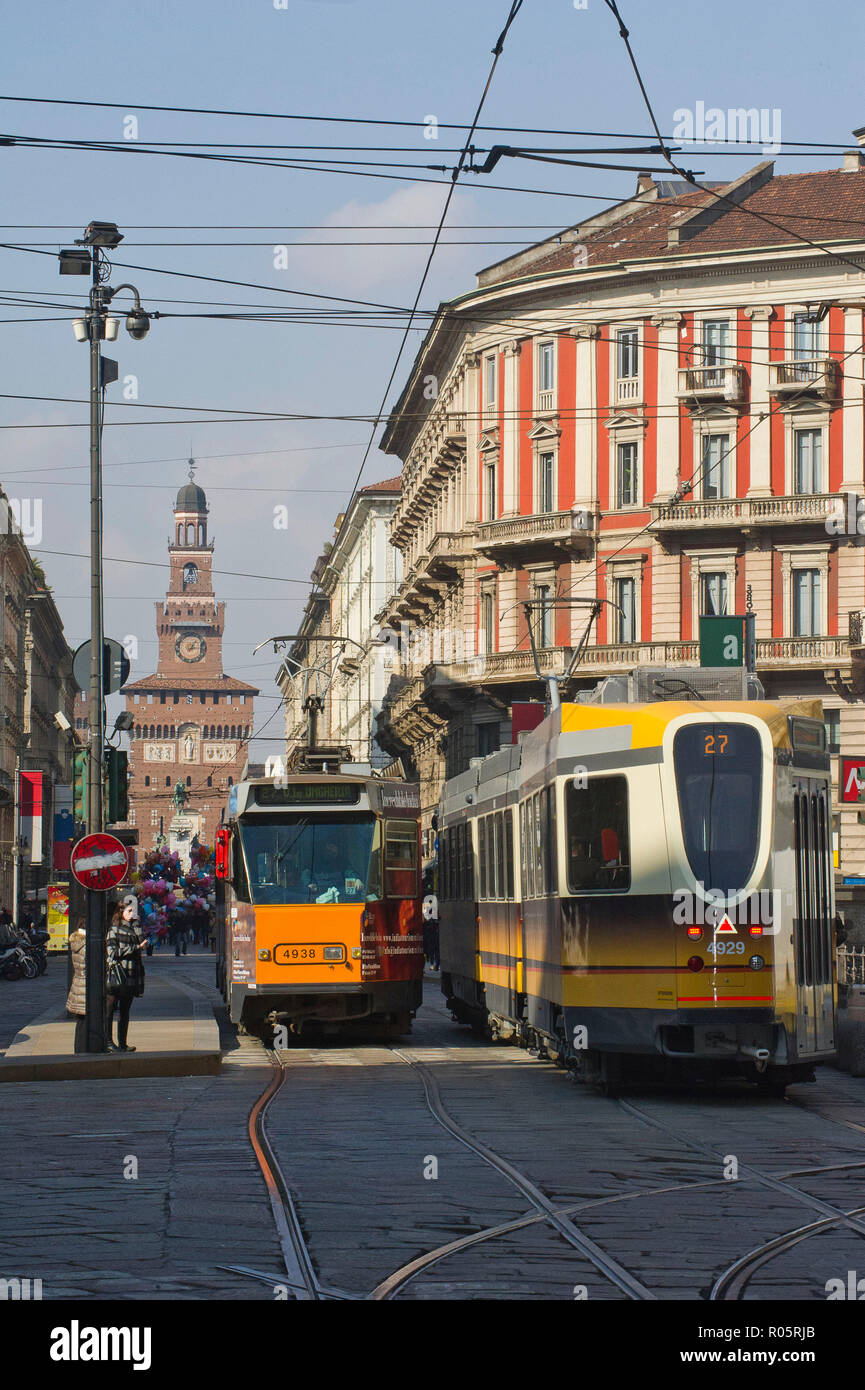 Old trams milan hi-res stock photography and images - Alamy